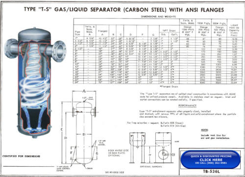 Wright-Austin TS STYLE AIR/LIQUID SEPARATORS
